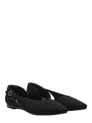 Vivaia Pointed-toe D'orsay Flats With Cutout Detailing And Adjustable Strap - Black Brickwork