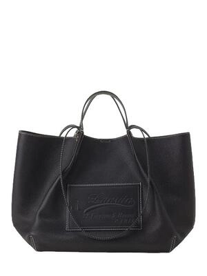 LANVIN Catch Tote Bag In Grained Leather - Black