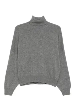Brunello Cucinelli Brunello Cucinelli Grey Cashmere Turtle-Neck Sweater Multicolor