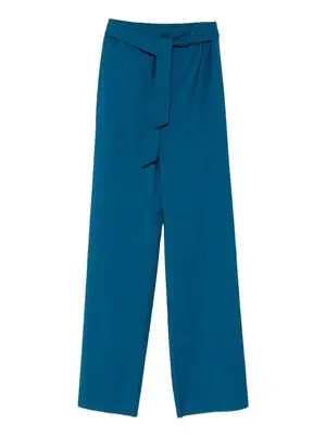 Max Mara Wool Wide Leg Trousers - Multicolor