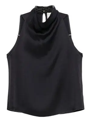 FORTE_FORTE FORTE FORTE Satin High Neck Sleeveless Top Multicolor