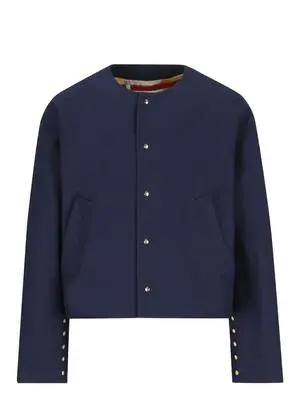 Celine Cotton Jacket With Ribbed Hem - Multicolor