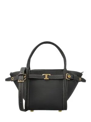 TOD'S Timeless Micro Leather Handbag With T-logo Plaque - Multicolor