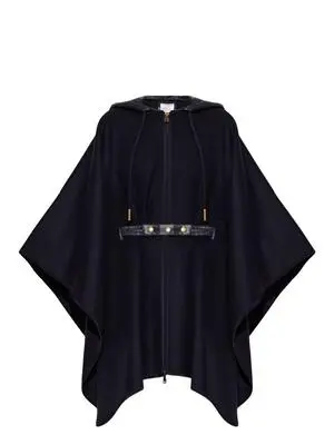 Moncler MONCLER Wool Hooded Cape Multicolor