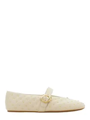 FERRAGAMO Quilted Leather Ballet Flats With Buckle Detail - Multicolor