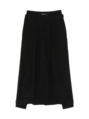 Junya Watanabe Pleated Skirt With Back Vent And Cuffed Hem - Multicolor