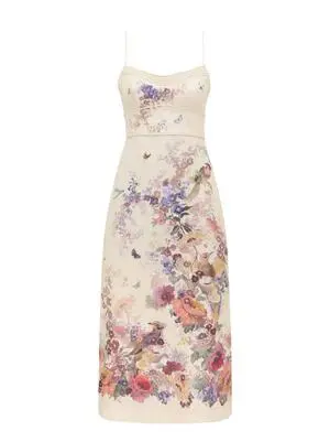 Zimmermann Luna Linen Long Dress - Multicolor