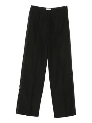 FORTE_FORTE FORTE FORTE Wool Blend Trousers With Satin Trim Multicolor