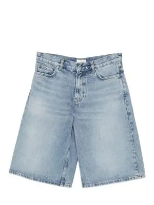 TOTEME Denim Cotton Bermuda Shorts - Multicolor
