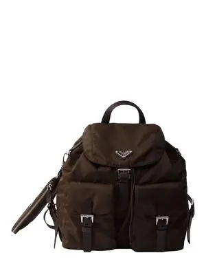 Prada Re-nylon Medium Backpack With Saffiano Leather Details - Multicolor