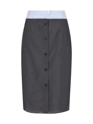 Prada Wool Midi Skirt - Multicolor