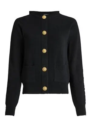 Balmain Balmain Cashmere Blend Cardigan With Gold Button Detail Multicolor