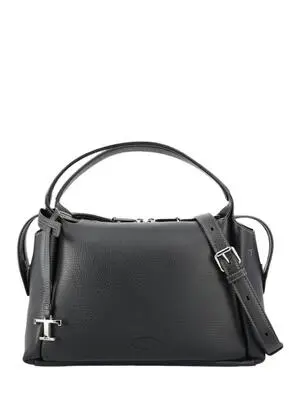 TOD'S Textured Leather Top Handle Bag With Silver-tone Pendant - Multicolor