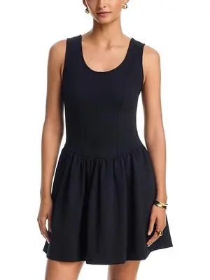 Aqua Ponte Knit Mini Dress Exclusive - Black