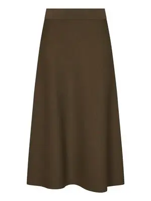 Max Mara Viscose Crepe Flared Midi Skirt - Multicolor
