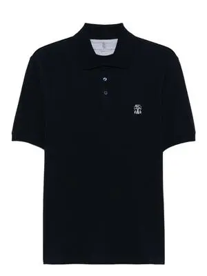 Brunello Cucinelli Logo Cotton Polo Shirt - Multicolor