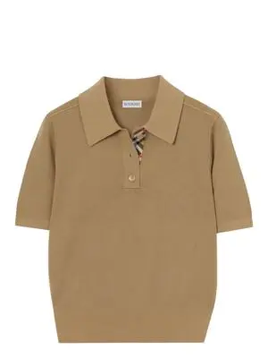 Burberry Wool Knit Polo Shirt - Beige