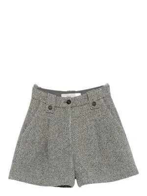GOLDEN GOOSE Pleated Wool-blend Shorts - Grey