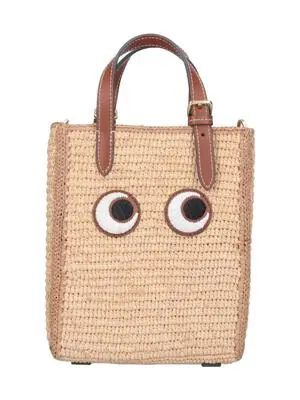 ANYA HINDMARCH Anya Hindmarch Raphia And Cowhide Shoulder Bag White