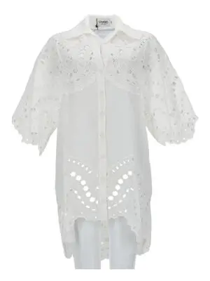 Charo Ruiz Ibiza Embroidered Lace Shirt - White