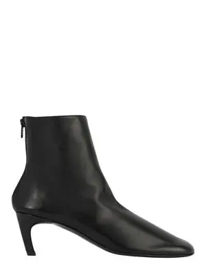 TOTÊME TOTEME Round Toe Leather Heeled Ankle Boots