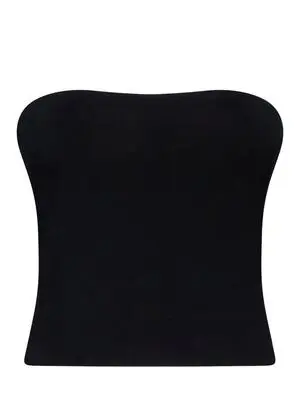 Brunello Cucinelli Ribbed Jersey Strapless Corset Top - Multicolor