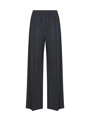 Brunello Cucinelli Dark Grey Wool Loose Track Trousers - Multicolor