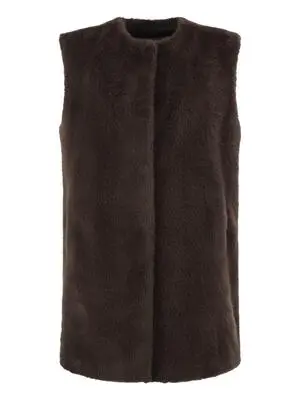 Herno Long Faux Fur-effect Gilet - Brown