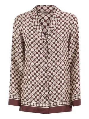 Max Mara S MAX MARA Pure Silk Printed Shirt Multicolor