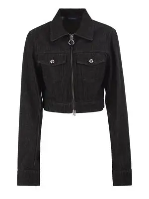 Sportmax Cropped Cotton Denim Zip Jacket - Multicolor