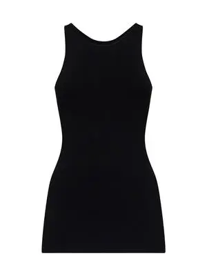TOTEME Black Compact Knit Classic Tank Top - Multicolor