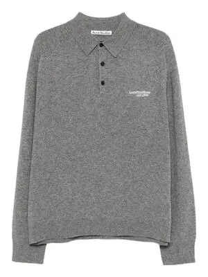 Acne Studios Logo Wool Polo Shirt - Multicolor