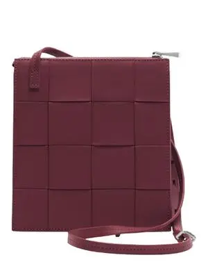 Écotorie Polly Woven Leather Shoulder Bag - Red