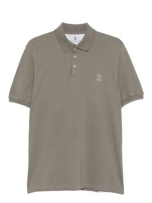 Brunello Cucinelli Logo Cotton Polo Shirt - Multicolor