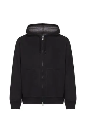 Brunello Cucinelli BRUNELLO CUCINELLI Black Double Fleece Zip-Up Hoodie Multicolor