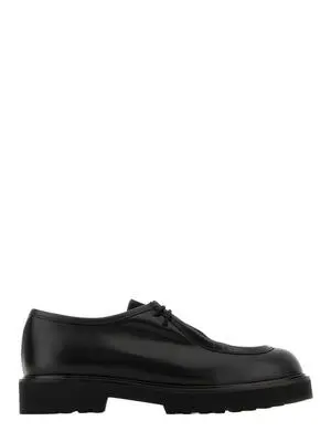 Max Mara Leather Oxford Shoes - Black