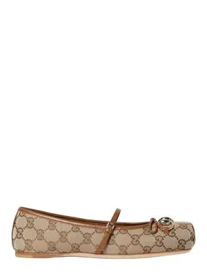 Gucci Monogram Ballet Flats - Cream