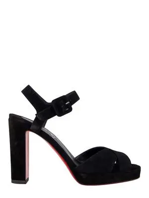 CHRISTIAN LOUBOUTIN Suede Heeled Sandals - Black