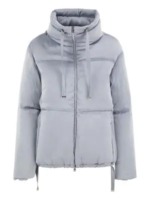 Herno High-neck Padded Down Jacket With Drawstring Collar - Blue