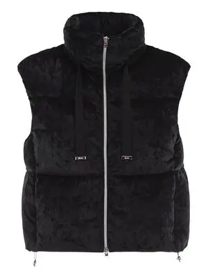Herno Velvet-effect Padded Gilet - Black