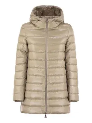 Herno HERNO A-Shape Ultralight Nylon Down Coat Cream