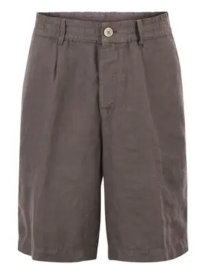 Brunello Cucinelli Light Délavé Linen Canvas Bermuda Shorts - Multicolor