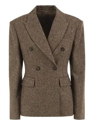 BRUNELLO CUCINELLI BRUNELLO CUCINELLI Double-Breasted Tailored Wool Blend Blazer