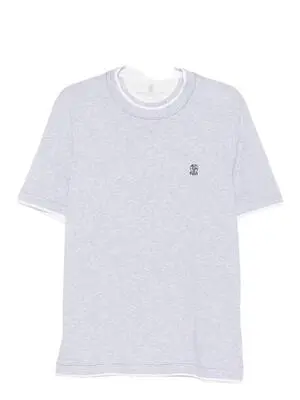 Brunello Cucinelli Logo Cotton T-shirt - Multicolor