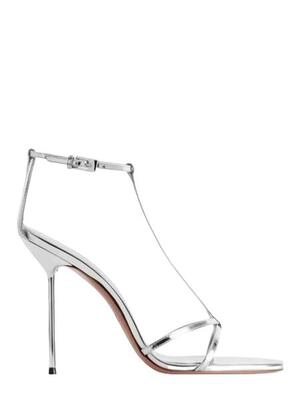 Paris Texas Stiletto Heeled Sandals With Adjustable Buckle - Silver
