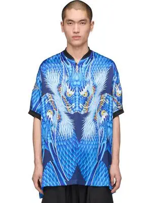 Adidas Y-3 Blue Satin Graphic Jersey - Multicolor