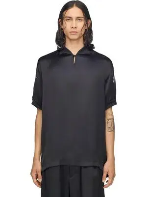Adidas Y-3 Liquid Logo Satin Jersey - Black