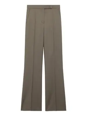 Max Mara Camel Wool Gabardine Trousers - Brown