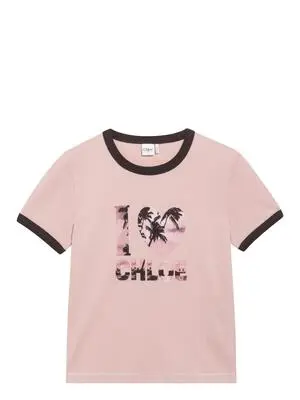 Chloé Cotton T-shirt With Graphic Logo - Pink