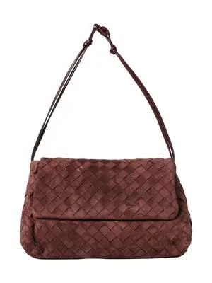 Bottega Veneta BOTTEGA VENETA Woven Calfskin Shoulder Bag Red